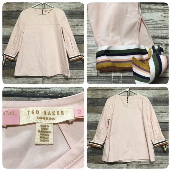 Ted Baker London | Tops | Ted Baker London Top Womens 2 Soft Pink Tied ...